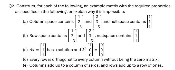 Solved by an EXPERT Q2. ﻿Construct, for each of ﻿the following, an | Chegg.com
