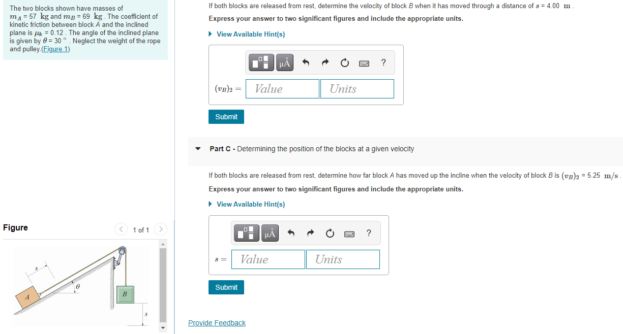 Solved If Both Blocks Are Released From Rest Determine The 
