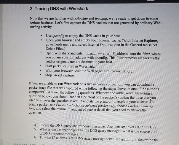 I have a problem with this wireshark assignment. If | Chegg.com