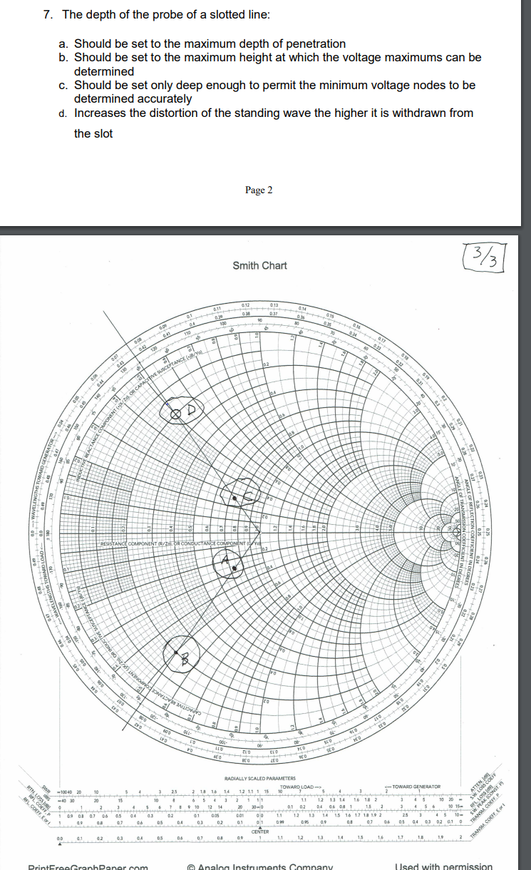 Solved FLUCONST 7. The depth of the probe of a slotted line: | Chegg.com