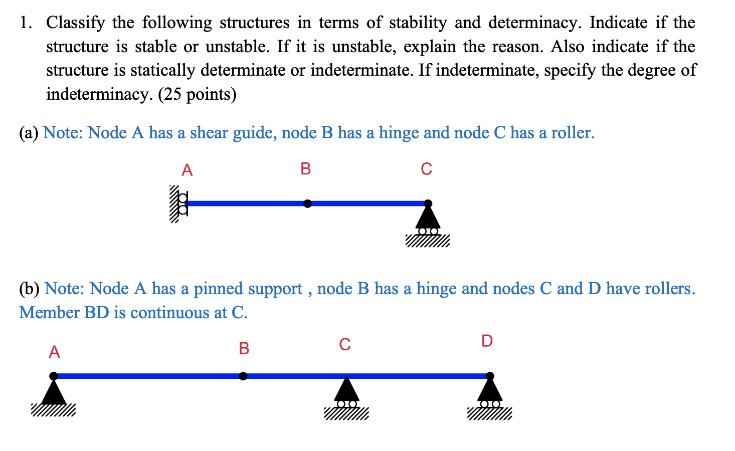 Solved 1. Classify the following structures in terms of | Chegg.com
