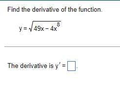 Solved Find the first derivative of the function shown | Chegg.com