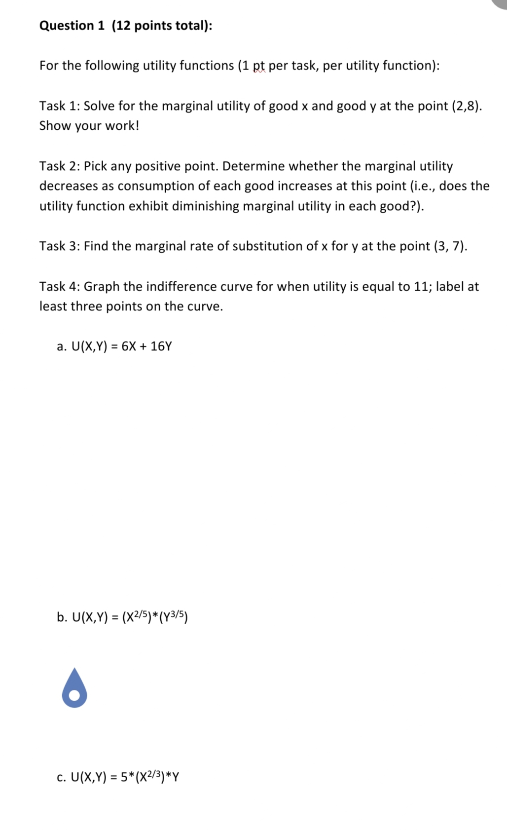 Question 1 (12 points total): For the following | Chegg.com Question 1 (12 points total): For the following | Chegg.com