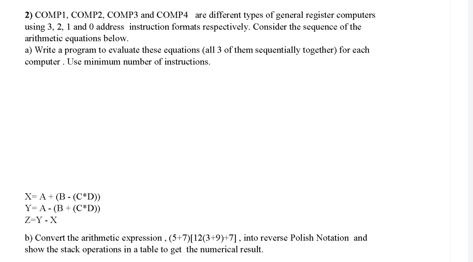 Solved 2) COMP1, COMP2, COMP3 and COMP4 are different types | Chegg.com