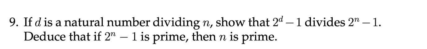 Solved If d ﻿is a natural number dividing n, ﻿show that 2d-1 | Chegg.com