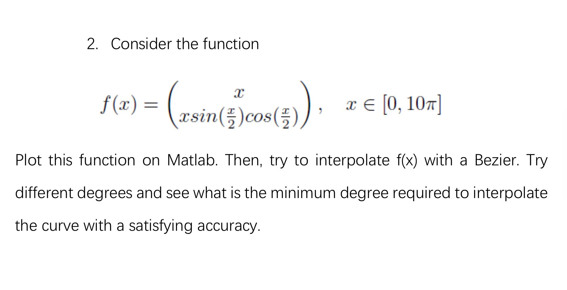 Solved 2. Consider the function ƒ(2) - (rain (5)cas (5) = x | Chegg.com