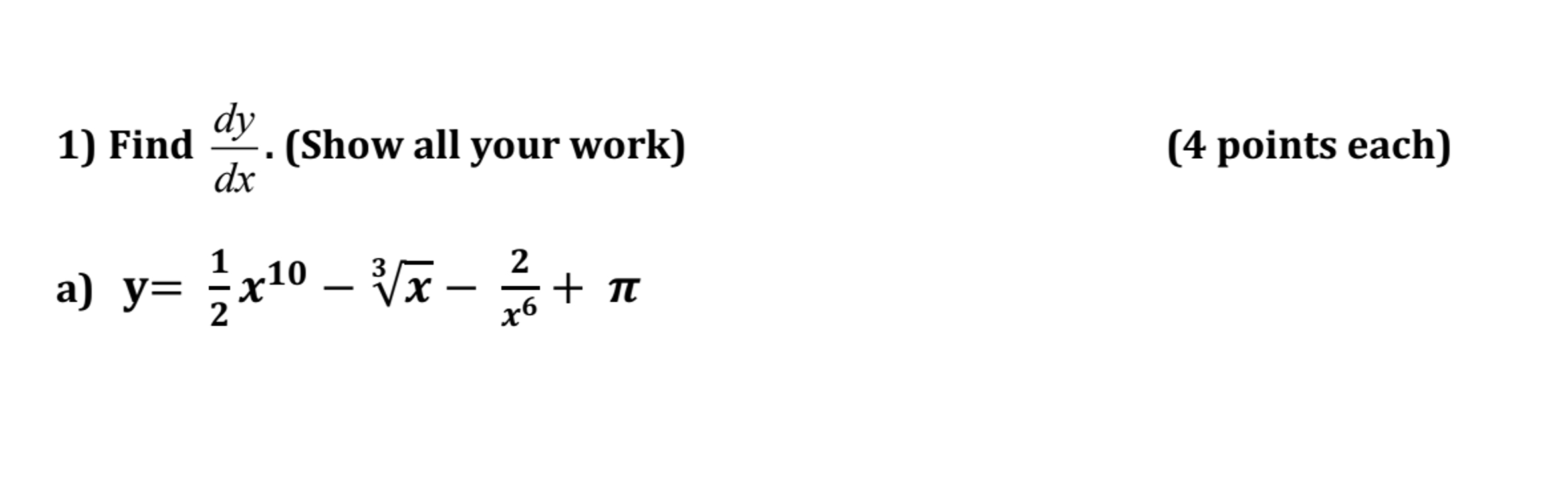 Solved Find dydx. (Show all your work)(4 ﻿points | Chegg.com