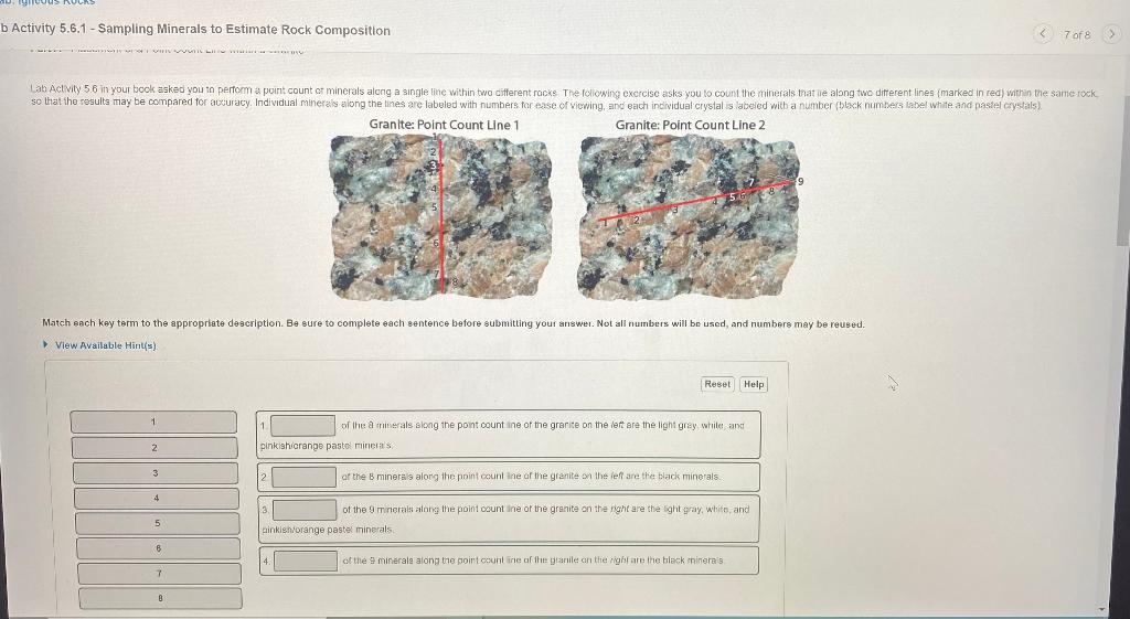 Solved b Activity 5.6.1 - Sampling Minerals to Estimate Rock | Chegg.com