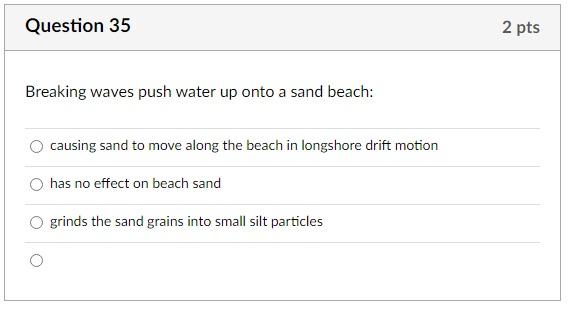 Solved Breaking waves push water up onto a sand beach: | Chegg.com