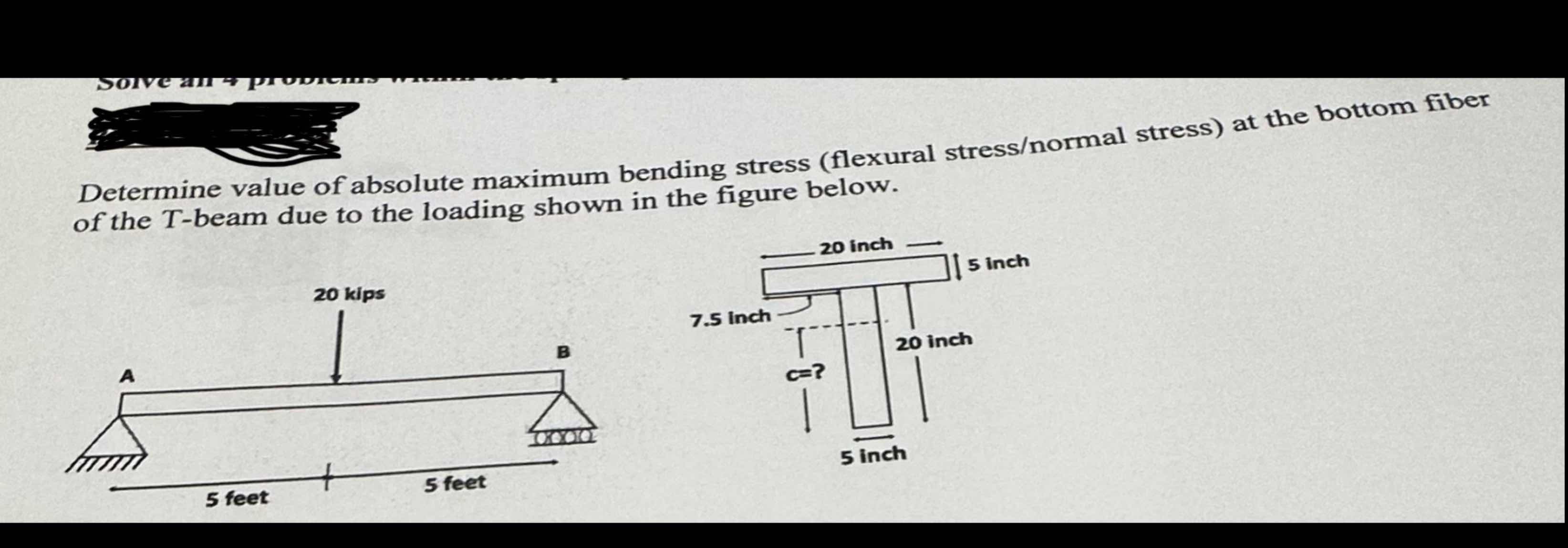 Solved Determine value of absolute maximum bending stress | Chegg.com