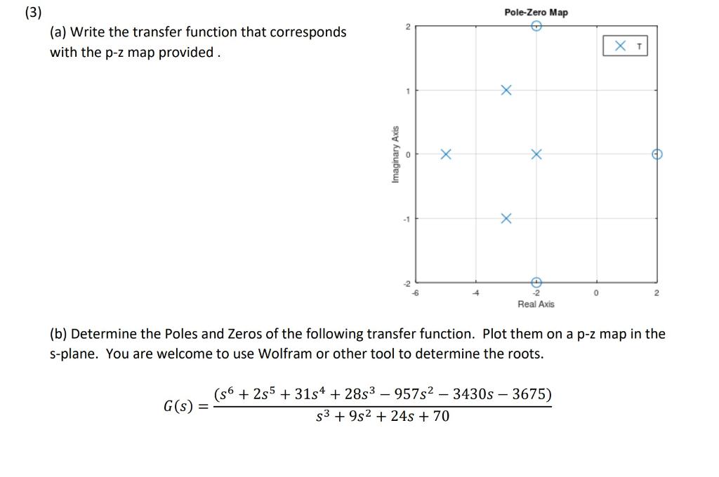 Solved 3 A Write The Transfer Function That Corresponds