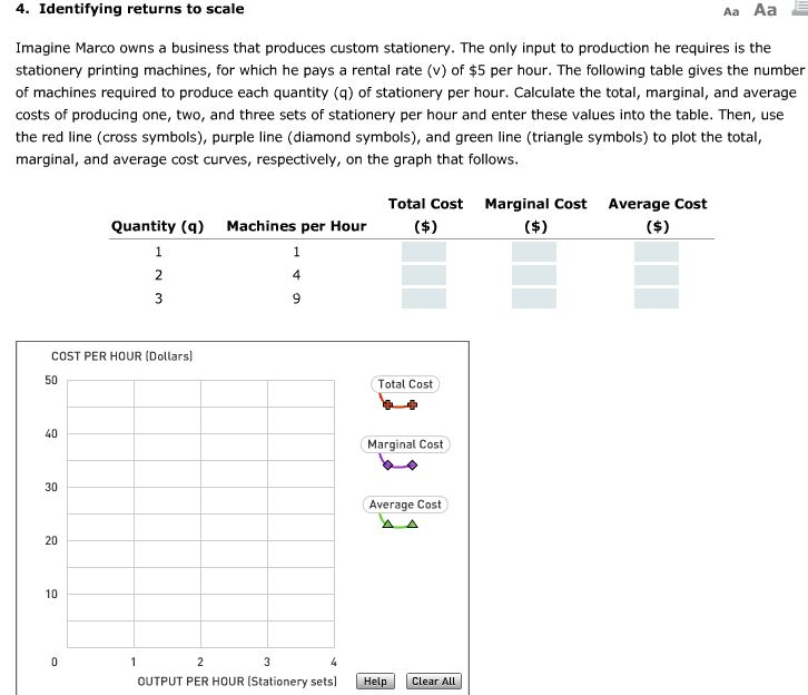 Solved 4. Identifying returns to scale Imagine Marco owns a | Chegg.com
