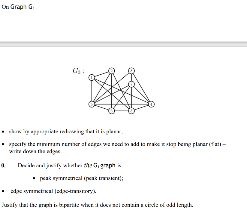 Solved On Graph G3 - show by appropriate redrawing that it | Chegg.com