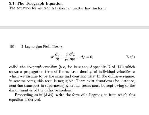 Solved 5.1. The Telegraph Equation The equation for neutron | Chegg.com