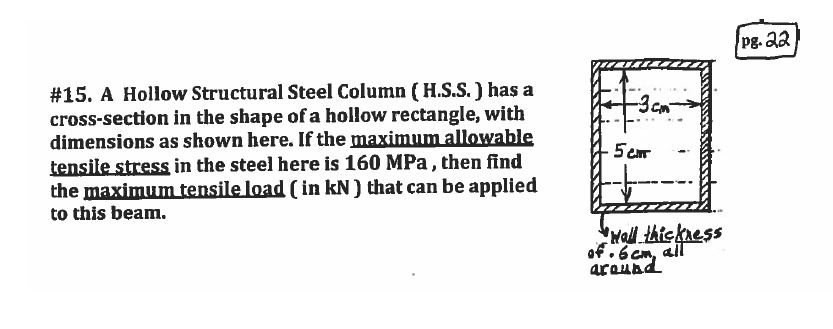 Solved pg.22 #15. A Hollow Structural Steel Column (H.S.S.) | Chegg.com