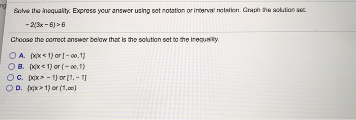 Solved Solve the inequality. Express your answer using set | Chegg.com
