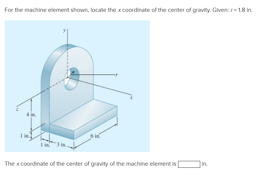 Solved For the machine element shown, locate the x | Chegg.com