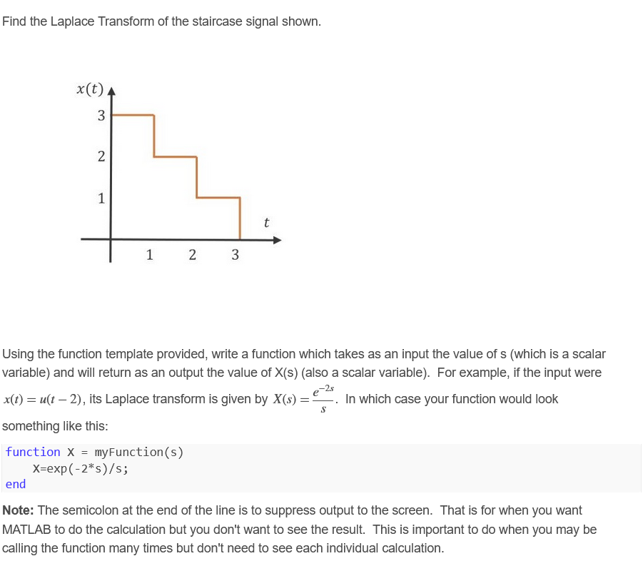 Solved Find the Laplace Transform of the staircase signal | Chegg.com