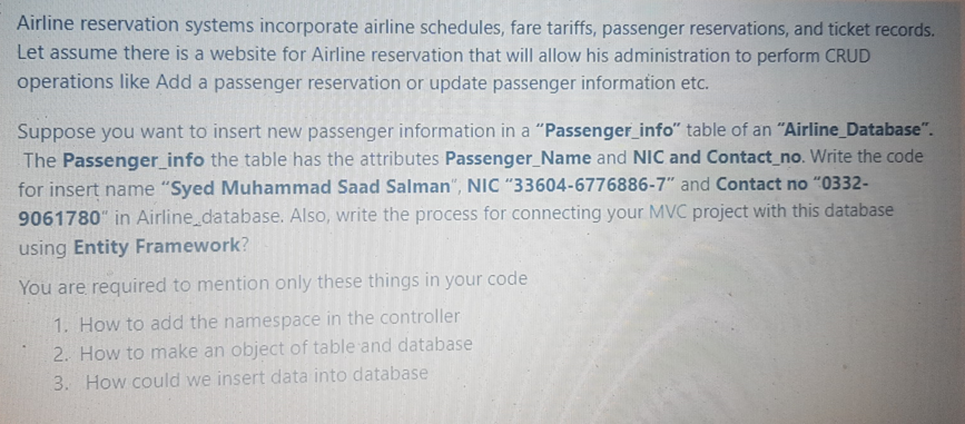 Airline reservation systems incorporate airline | Chegg.com