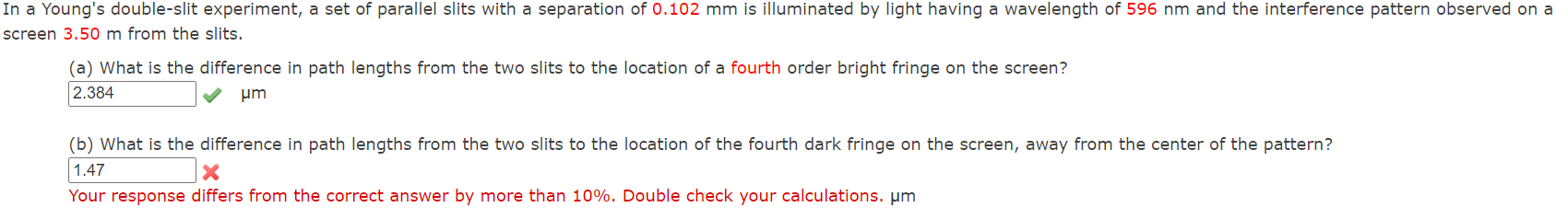Solved in a Young's double-slit experiment, a set of | Chegg.com