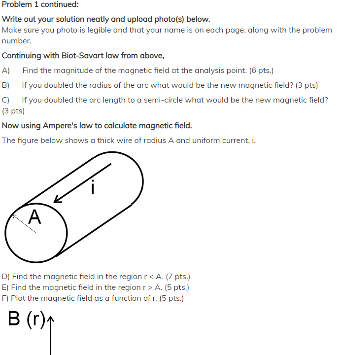 Solved Problem 1: Calculating the Magnetic Field from | Chegg.com