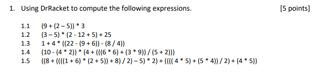 Solved 1. Using Dr Racket to compute the following | Chegg.com