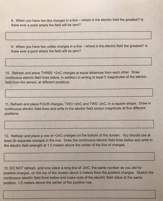 Solved 8. When you have two like charges in a line- where is | Chegg.com