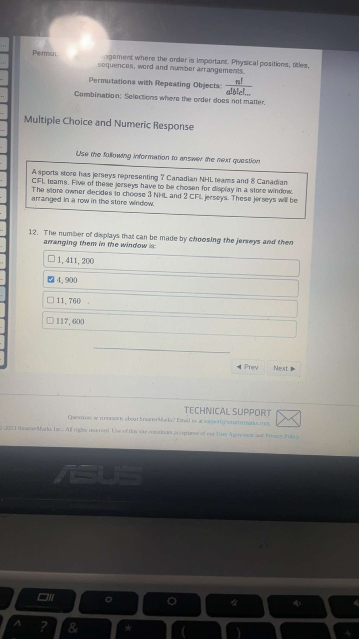 Multiple Choice and Numeric ResponseUse the following | Chegg.com