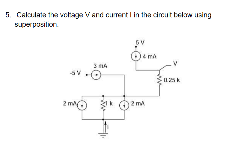 Solved Calculate the voltage V and current I in the circuit | Chegg.com
