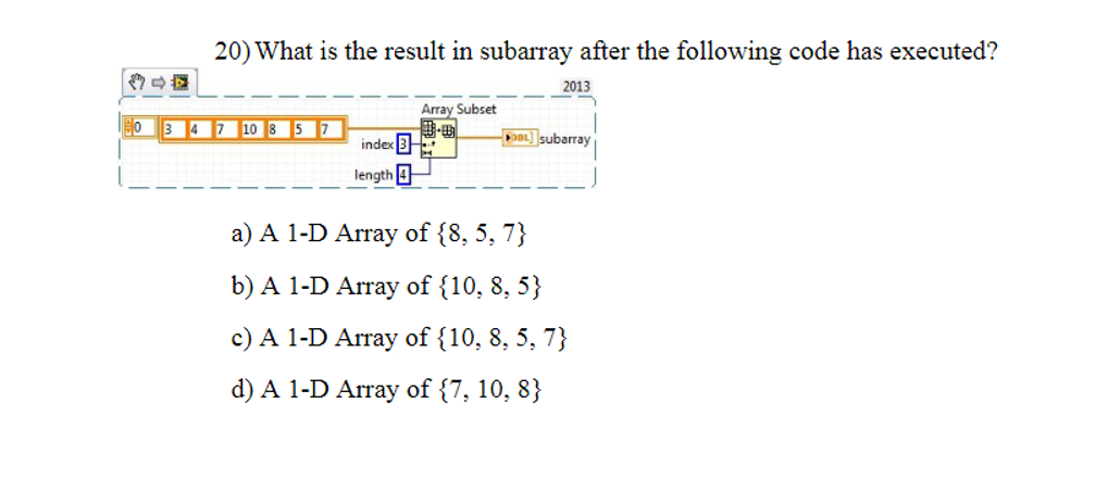 The Following Code Has Executeda ﻿a 1 D Array Of 