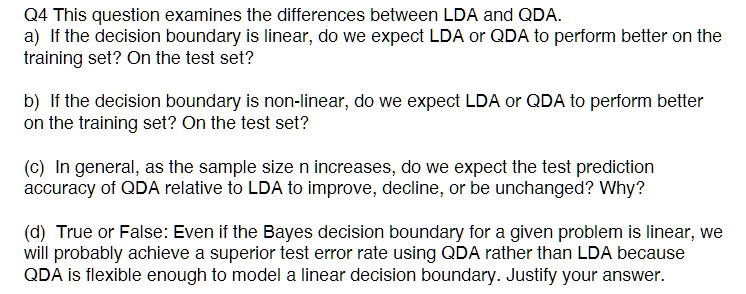 Solved This question examines the differences between LDA | Chegg.com