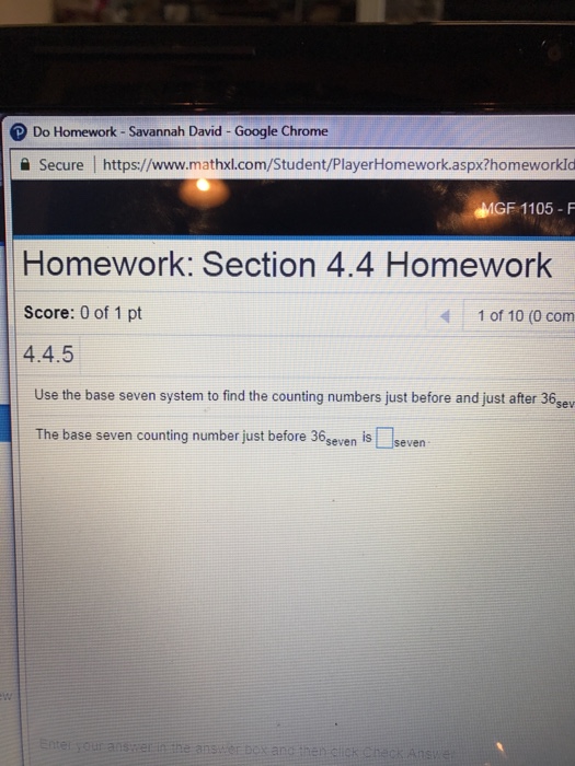 Solved Use the base seven system to find the counting | Chegg.com