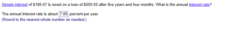 Solved Simple interest of $186.67 is owed on a loan of | Chegg.com