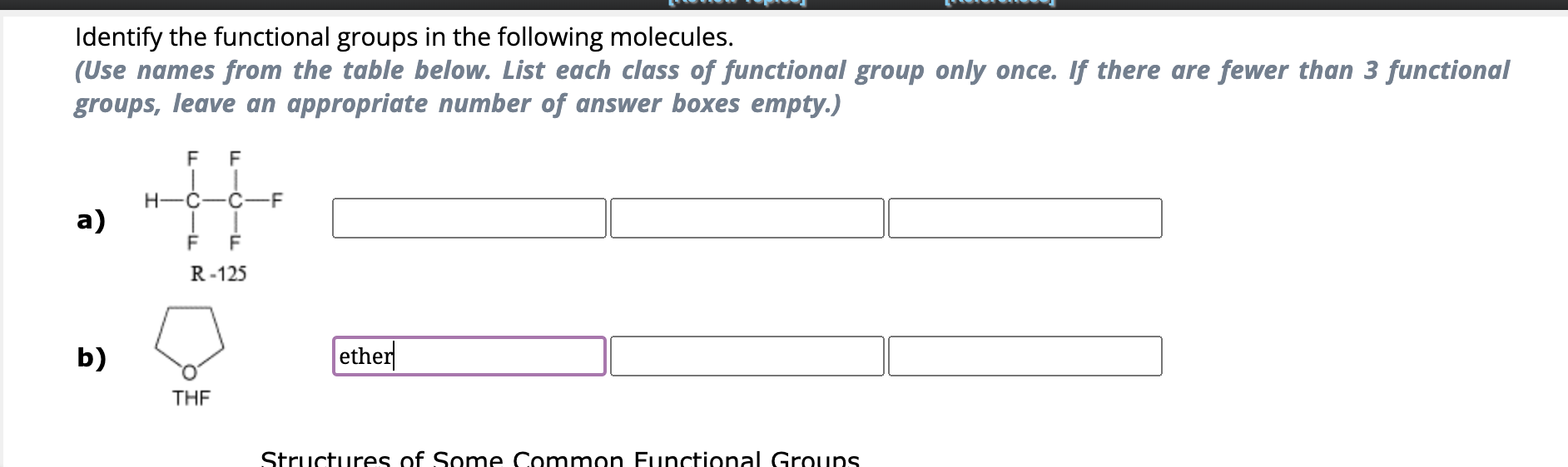 Solved Identify the functional groups in the following | Chegg.com