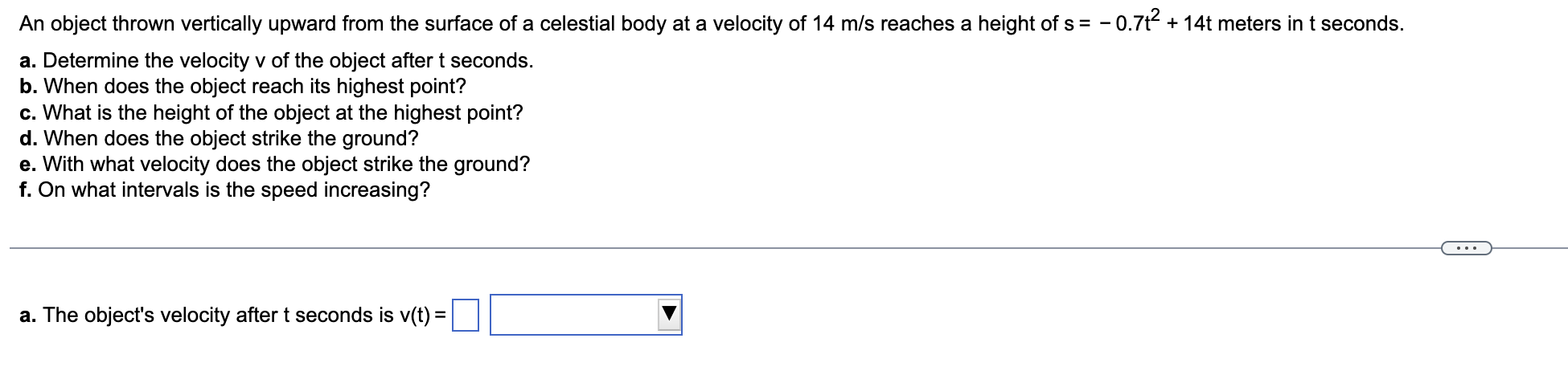 Solved An object thrown vertically upward from the surface | Chegg.com