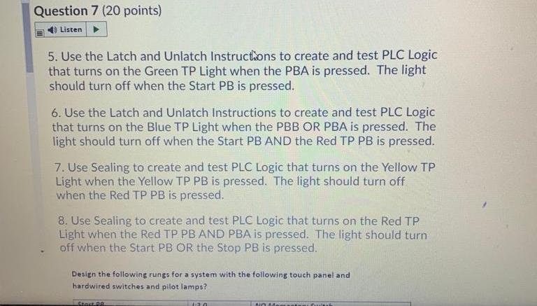 Solved Question 7 (20 points) Listen 5. Use the Latch and | Chegg.com