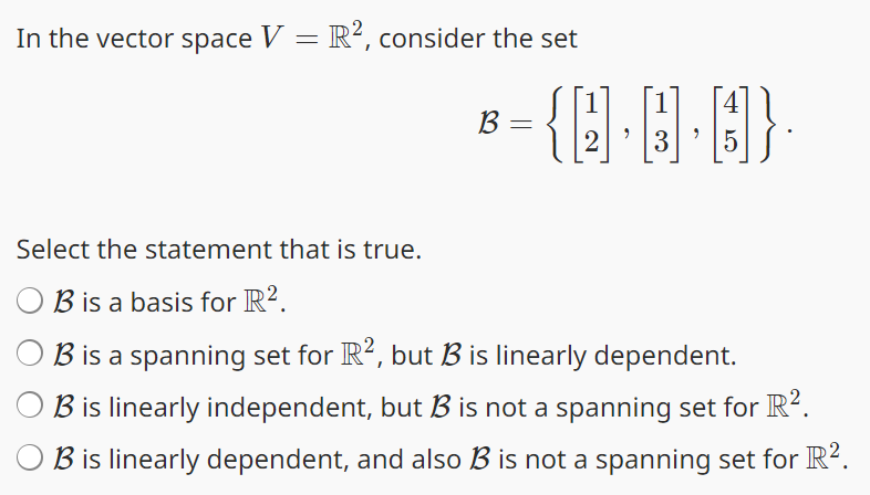 Solved In the vector space V=R2, consider the set | Chegg.com