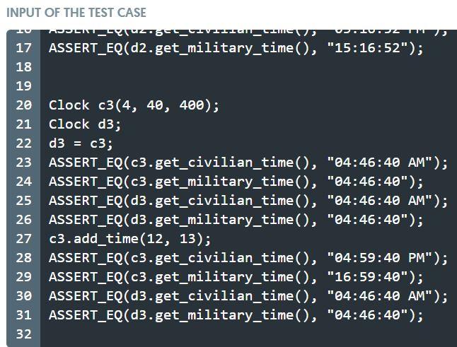 C++ Easy Clock: This is a continuation of the `Clock` | Chegg.com