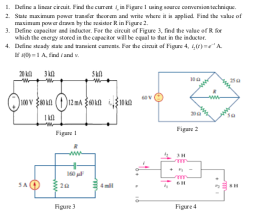 Solved 1. Define a linear circuit. Find the current i in | Chegg.com