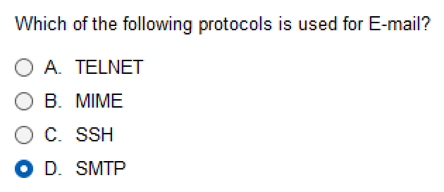 Solved Which of the following protocols is used for | Chegg.com