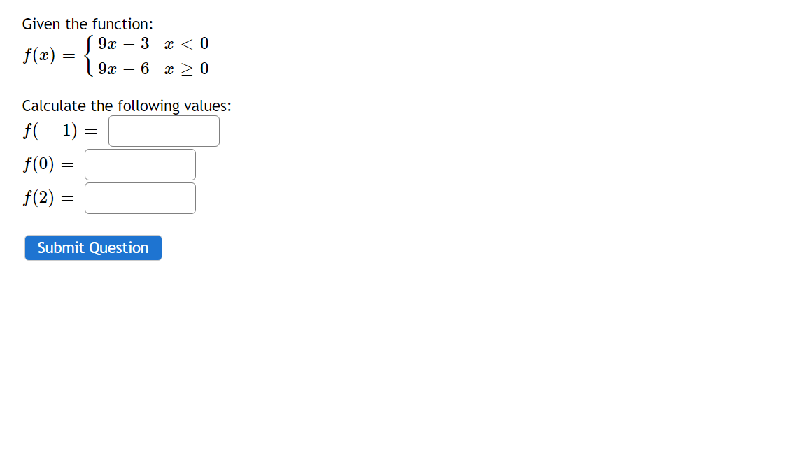 Solved Given the function: 92 – 3 x 0 9.2 | Chegg.com