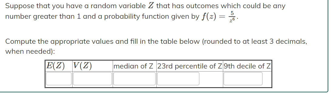 Solved Suppose that you have a random variable Z that has | Chegg.com