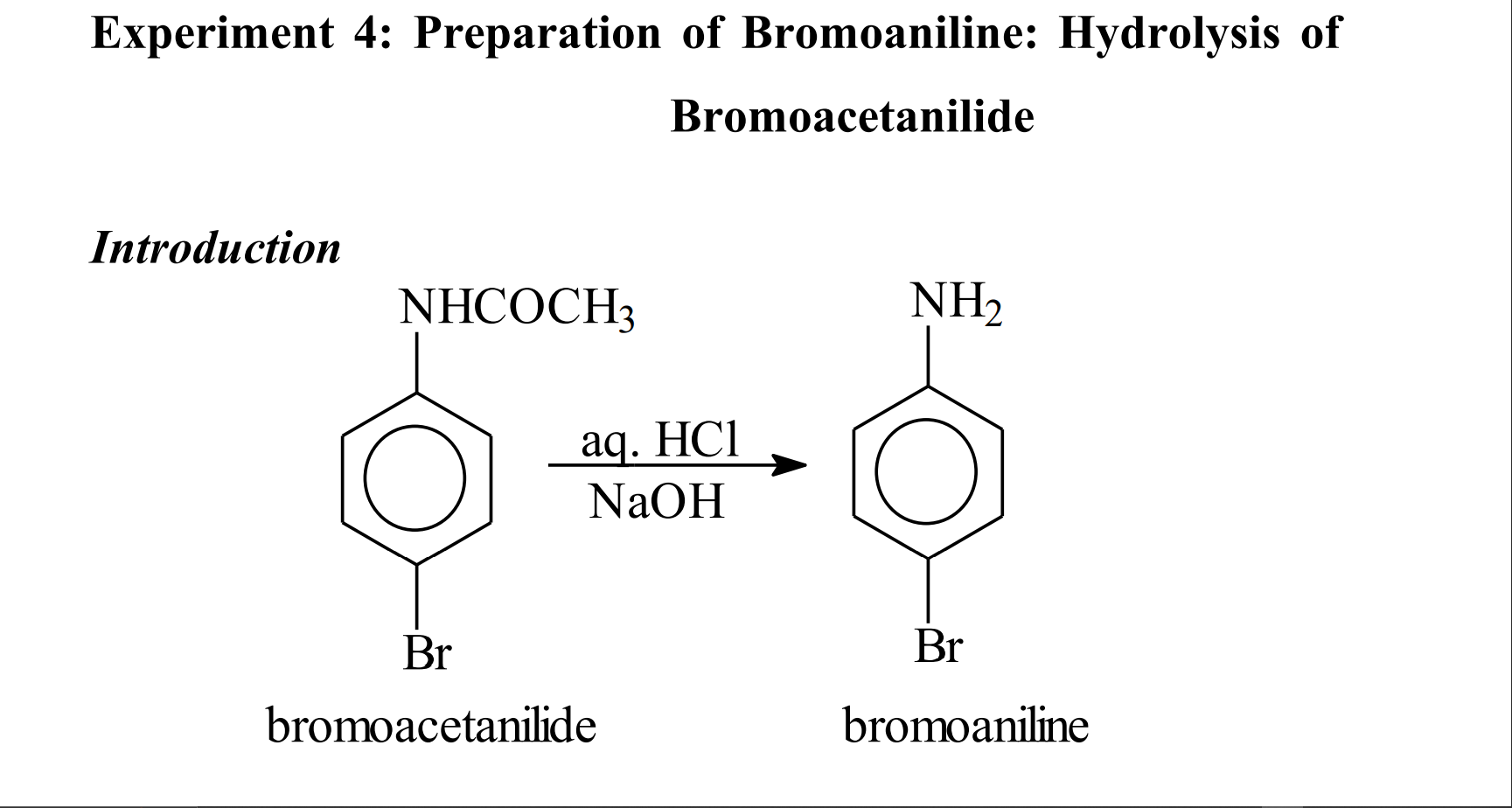Solved Experiment 4: Preparation of Bromoaniline: Hydrolysis | Chegg.com