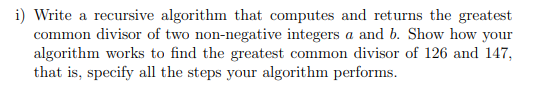 Solved i) Write a recursive algorithm that computes and | Chegg.com