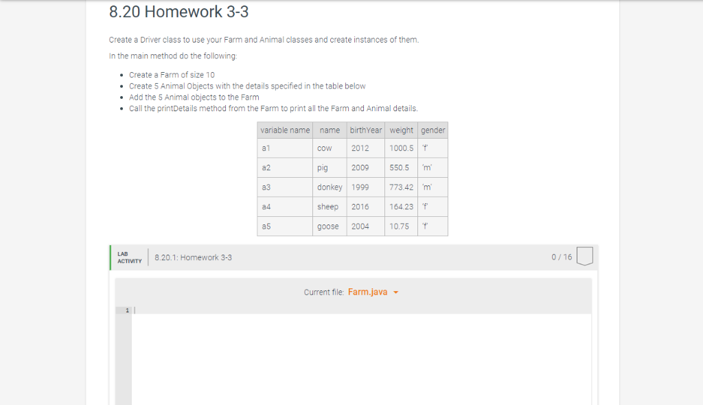 Solved Java Programming II Homework 7 Create a 'Driver' | Chegg.com