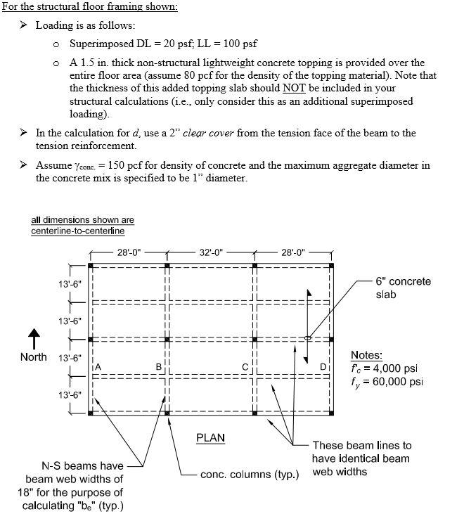 For the structural floor framing shown: > Loading is | Chegg.com