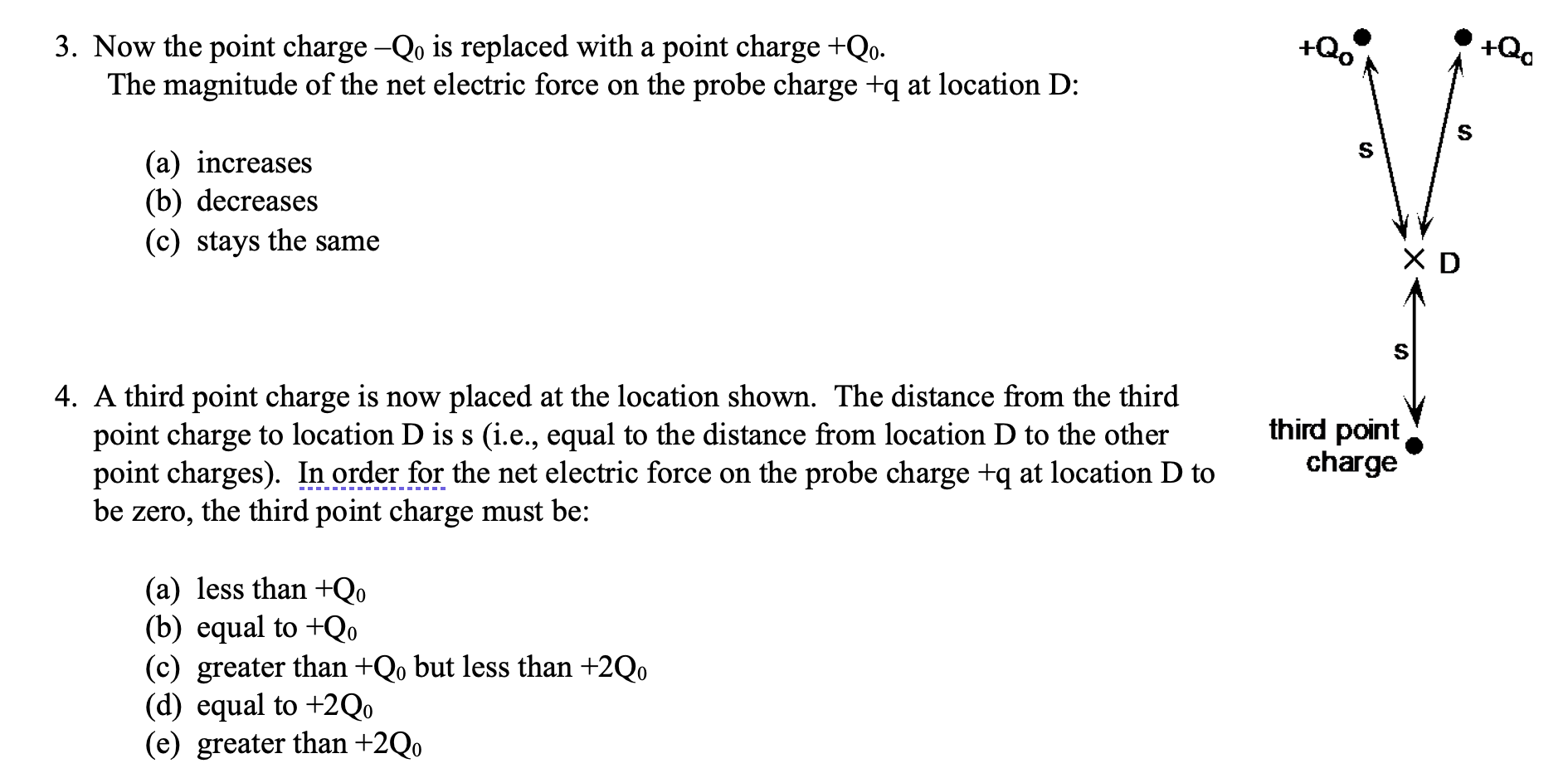 Solved 3. Now the point charge −Q0 is replaced with a point | Chegg.com