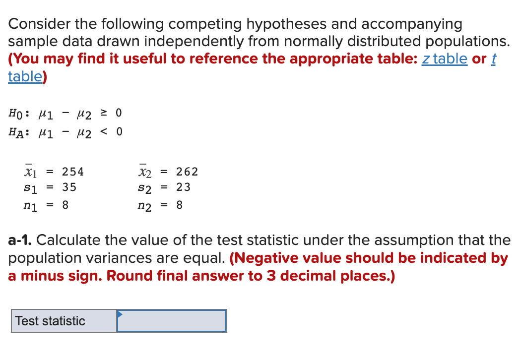 Solved Consider the following competing hypotheses and | Chegg.com