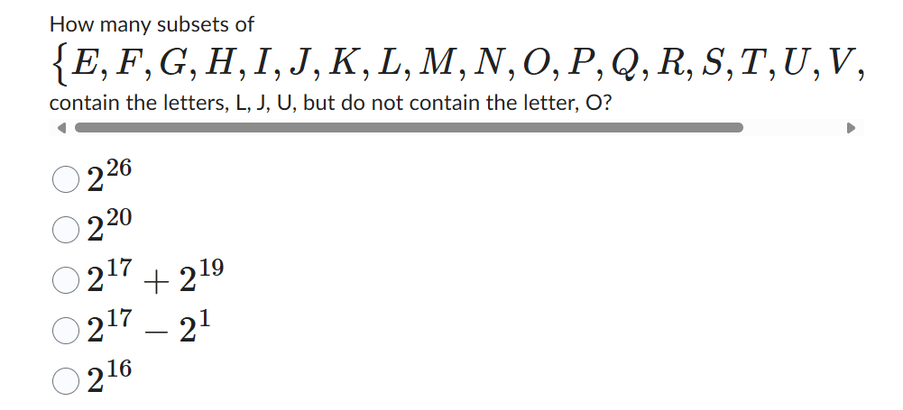 Solved How many subsets ofcontain the letters, L,J,U, ﻿but | Chegg.com