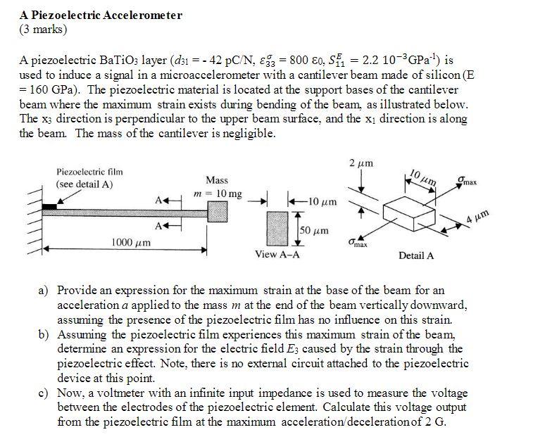 Solved A piezoelectric BaTiO3 layer | Chegg.com